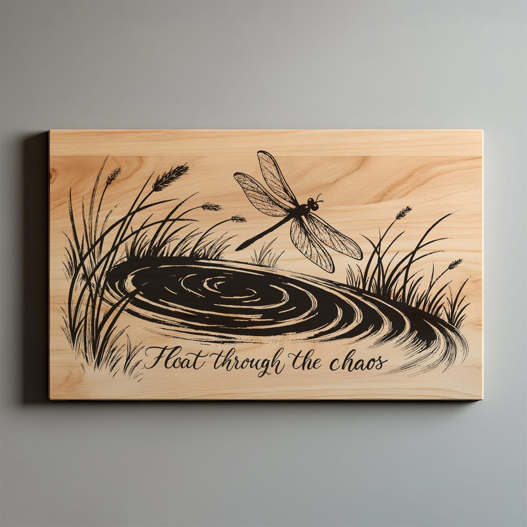Float Through Dragonfly Cutting Board, Charcuterie, Laser Engrave SVG ...
