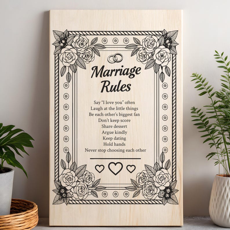 Marriage Rules SVG PNG, Charcuterie, Cutting Board Laser Engrave ...