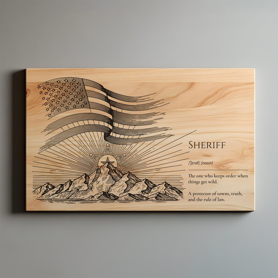 Sheriff Definition, Cutting Board SVG PNG, Retirement Gift Svg, Wooden ...