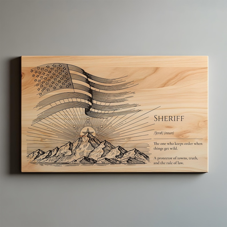 Sheriff Definition, Cutting Board SVG PNG, Retirement Gift Svg, Wooden ...