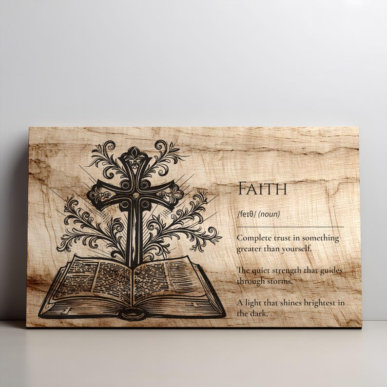 Faith Definition SVG, PNG, Charcuterie, Cutting Board Laser Engrave ...