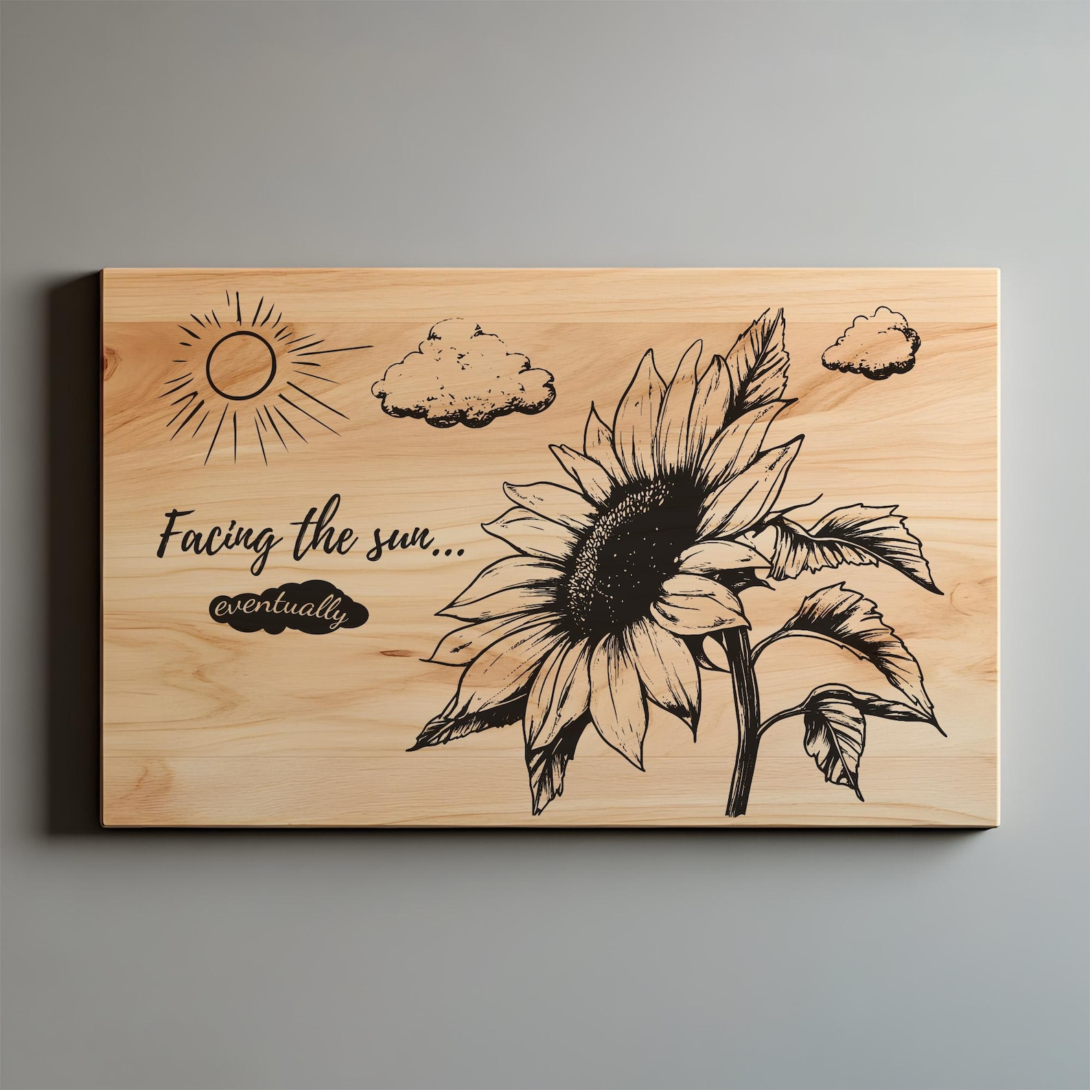 Facing the Sun Sunflowers Laser Engraved Files SVG, PNG. Charcuterie ...