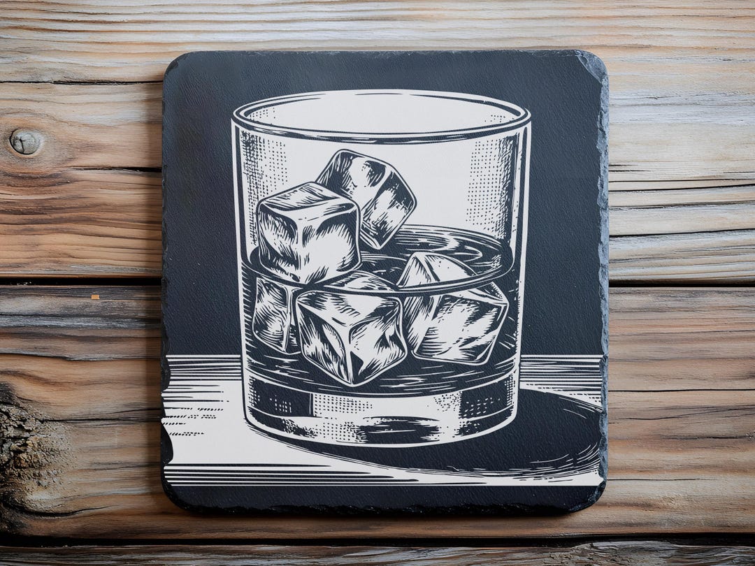Whiskey Coasters SVG, PNG Slate Coaster Engraving, Drink Coasters Svg ...