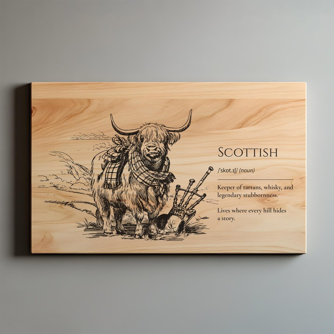 Scottish Definition Board SVG PNG, Funny Highland Cow Svg, Tartan Humor ...