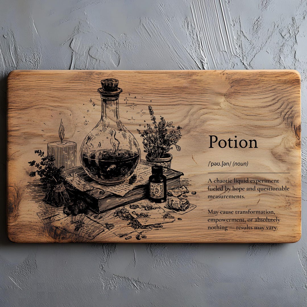 Potion Bottle Cutting Board, Potion Charcuterie, Laser Engrave SVG PNG ...