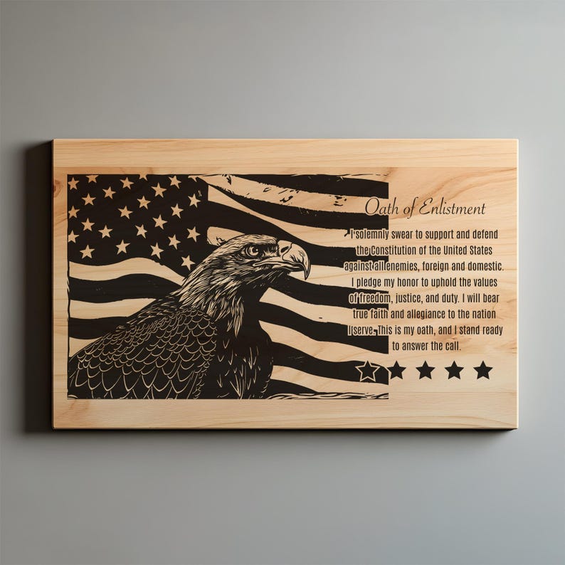Oath of Enlistment Laser Engrave SVG, PNG, Armed Forces Svg, Lightburn ...
