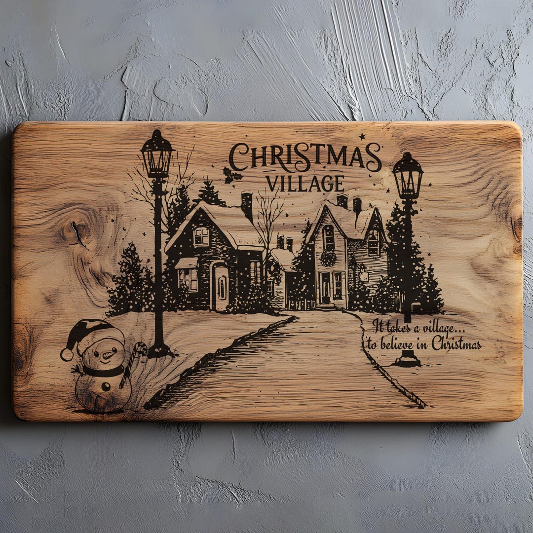 Christmas Village Sign, Xmas Vibes SVG PNG, Holiday Wall Art, Winter ...