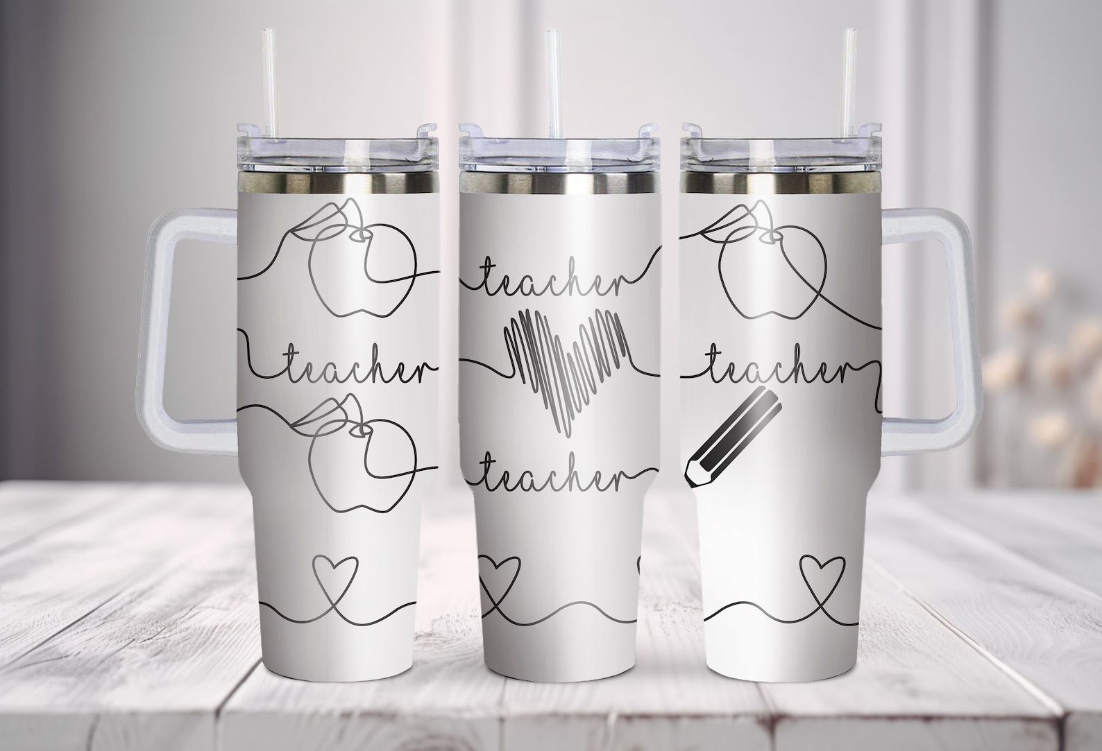 Teacher Tumbler Wrap Laser Engraved File. Tumbler Wrap Laser Svg, 40oz ...