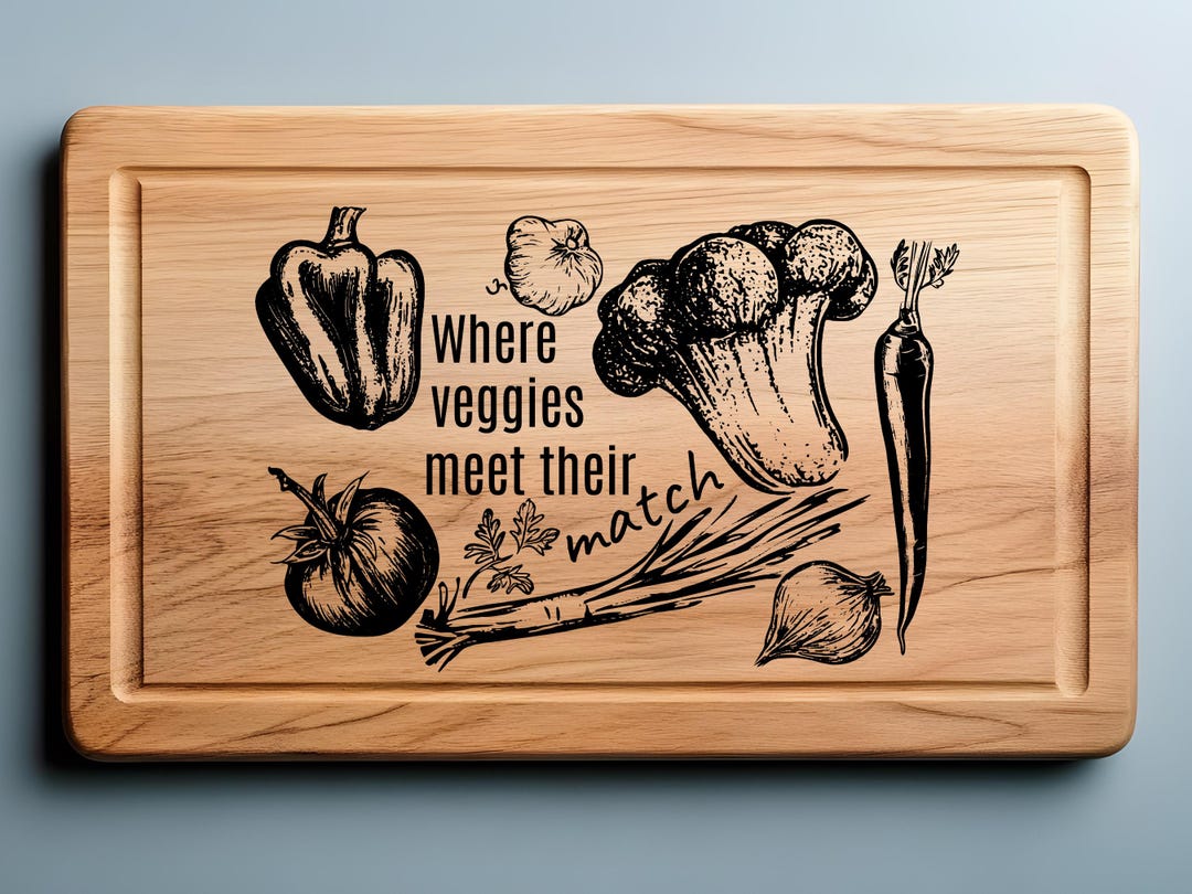 Funny Vegetable Board SVG PNG | Veggie Tray Laser Engraving File ...