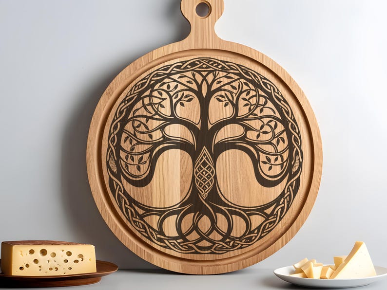 Celtic Tree of Life Cutting Board, Charcuterie Laser Engrave SVG File ...