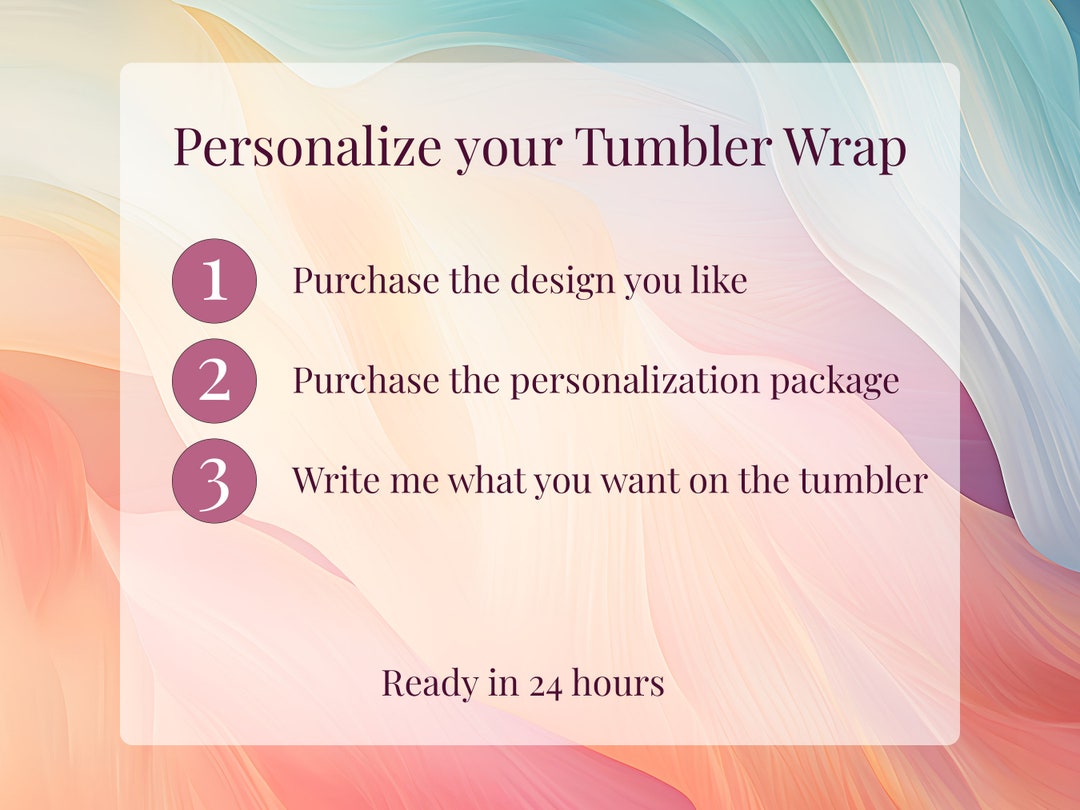 Personalization Package for Your Tumbler Wrap, Add a Name or Text, Digital Download, Suitable ...