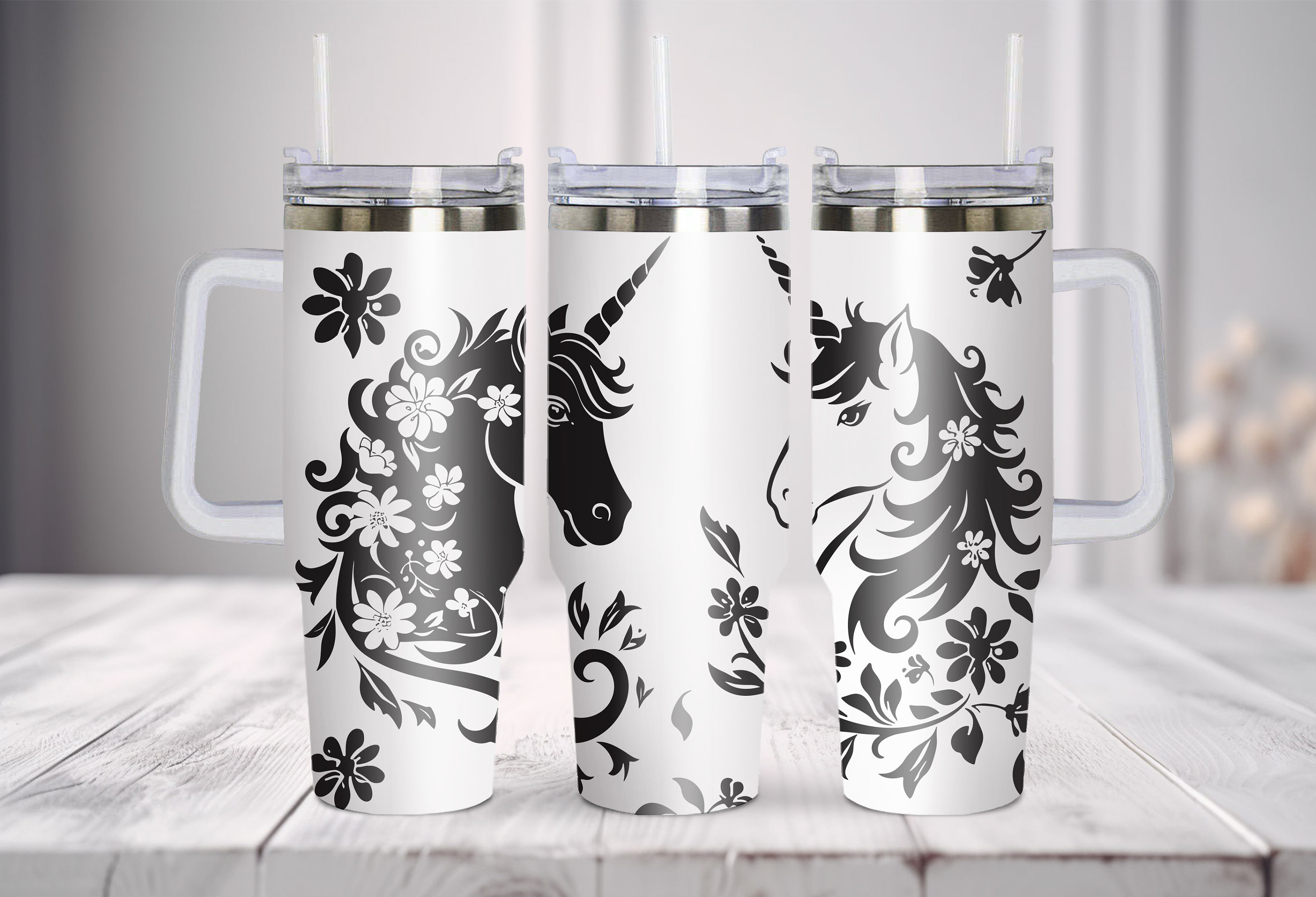 Unicorn Tumbler Wrap Laser Svg, 40oz Tumbler Full Wrap Laser Svg, Laser ...