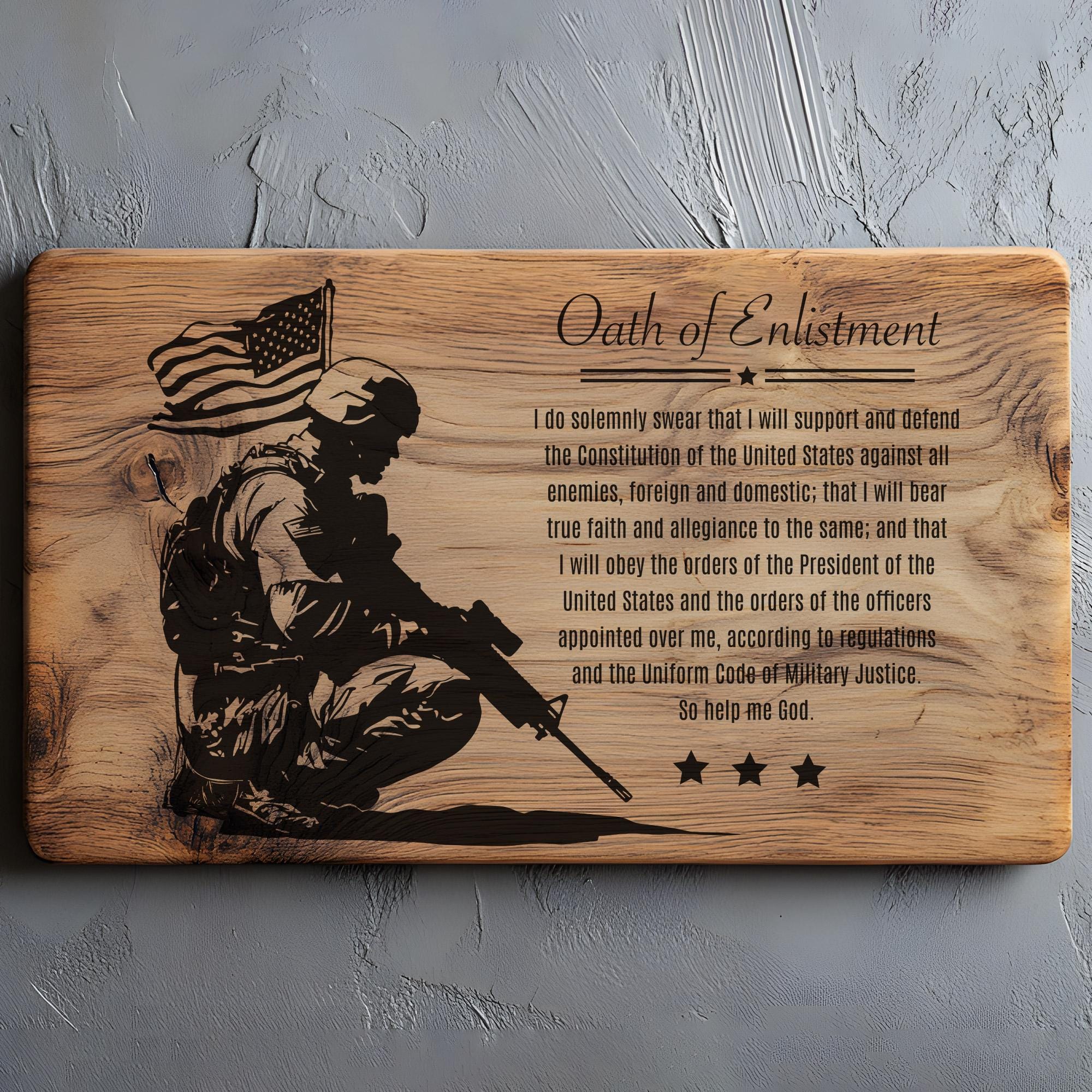 Oath of Enlistment Laser Engrave SVG, PNG, Armed Forces Svg, Lightburn ...