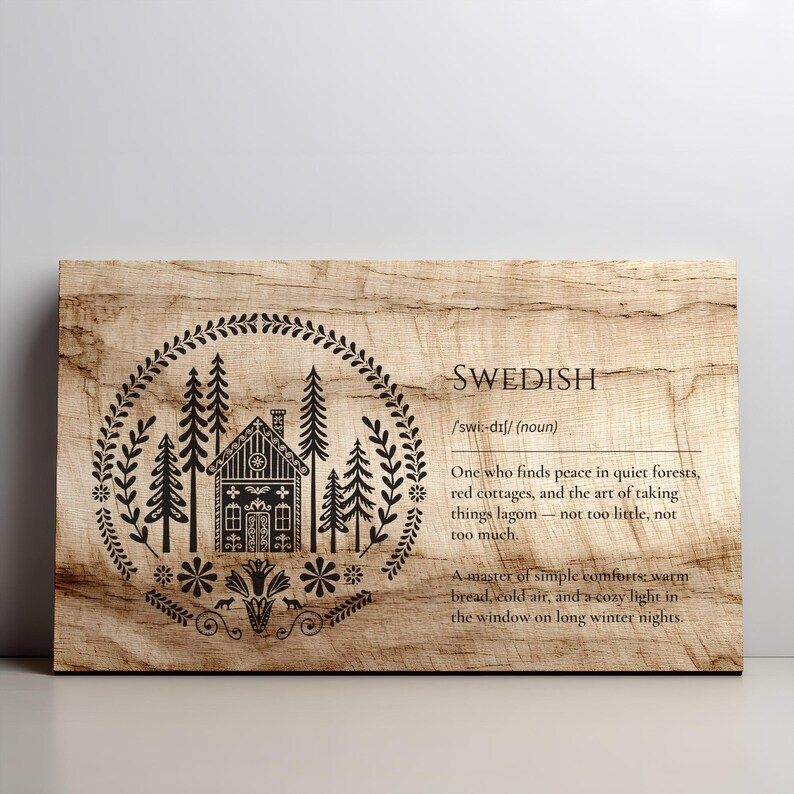 Swedish Definition Sign SVG PNG – Rustic Nordic Art, Scandinavian Sign ...