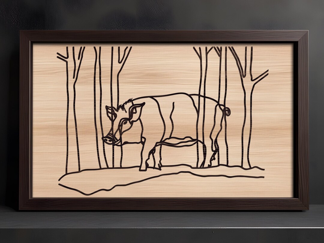 Wild Boar Line Art SVG Signs Laser, Sun Catchers, Frame Decor. Line Art ...
