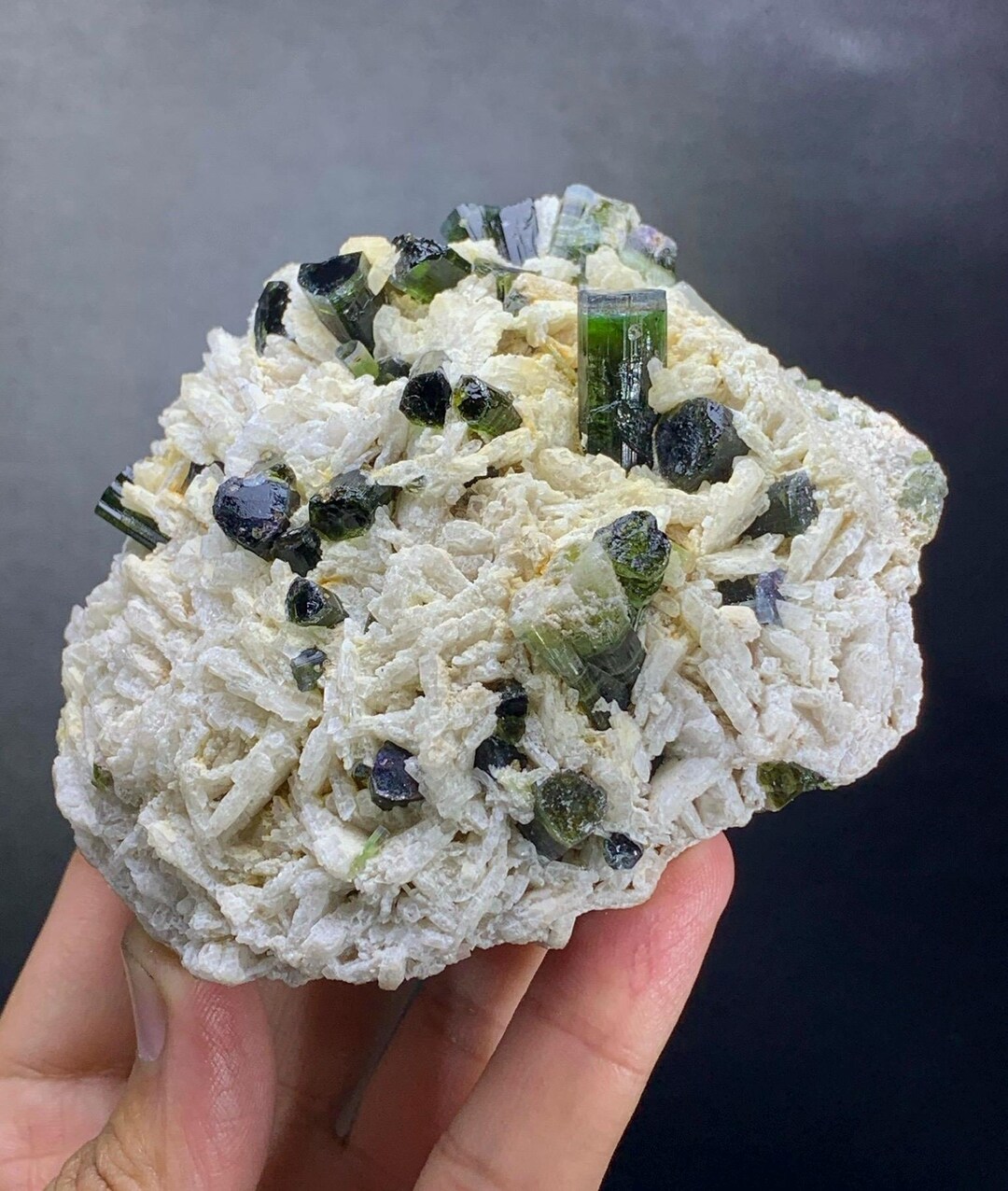 Natural Blue Cap Twins & Double Termination Tourmaline Crystals With ...