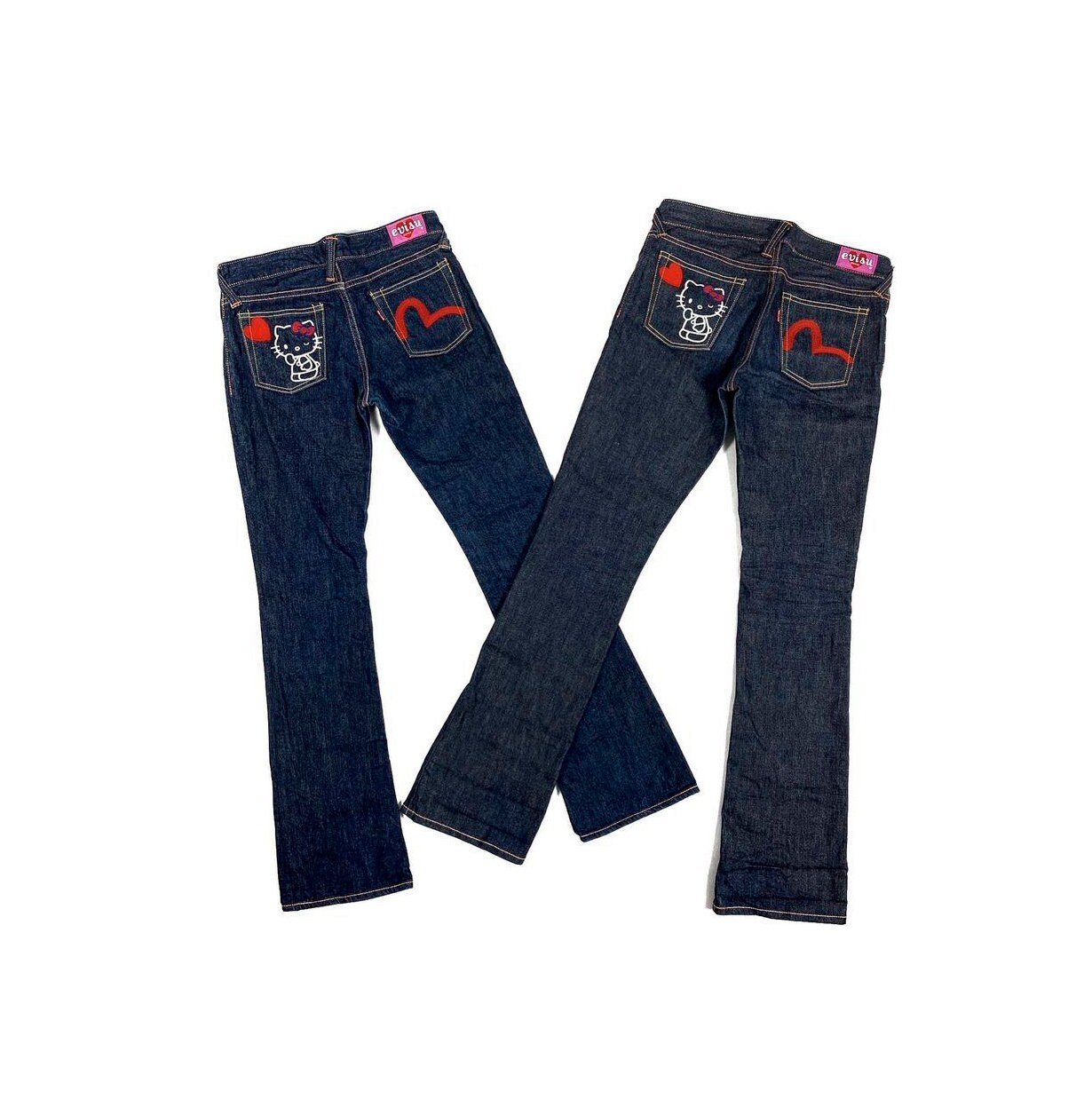 Vintage Evisu X Hello Kitty Y2k Denim Jeans - Etsy