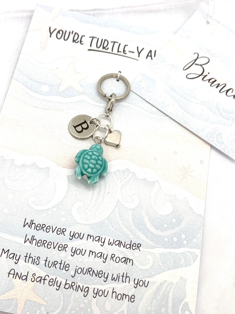 Good Luck Travel Turtle Keyring, Lucky Charm Leaving Gift Women ...