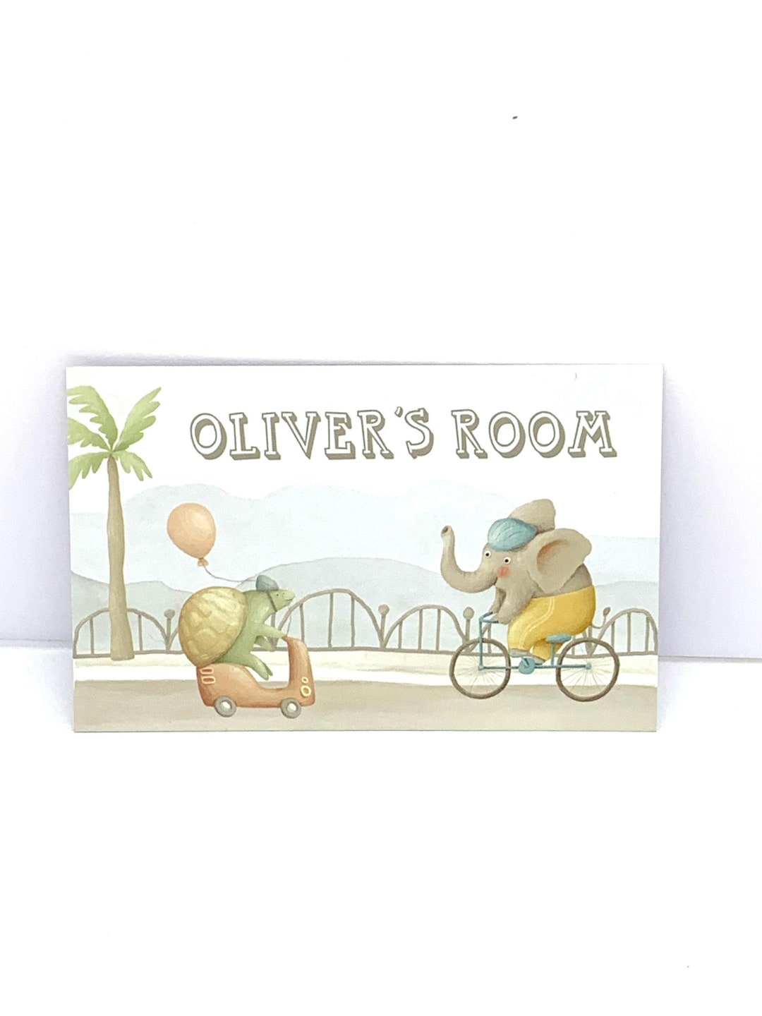 Animal Name Sign Print for Baby Boy Nursery Bedroom Door Kids Room ...