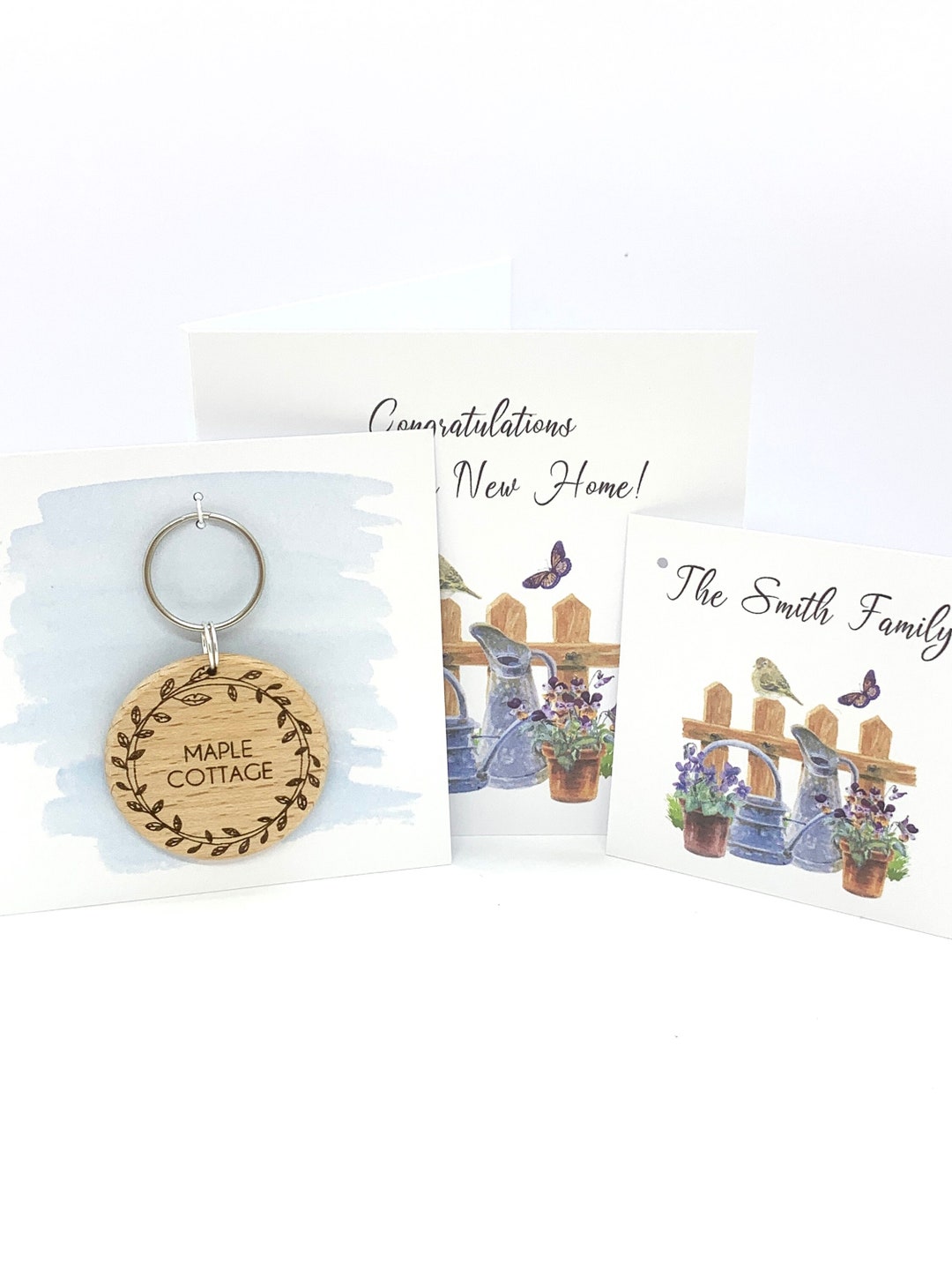 New Home Keyring Gift, New House Keychain, Personalised Name Keyring ...