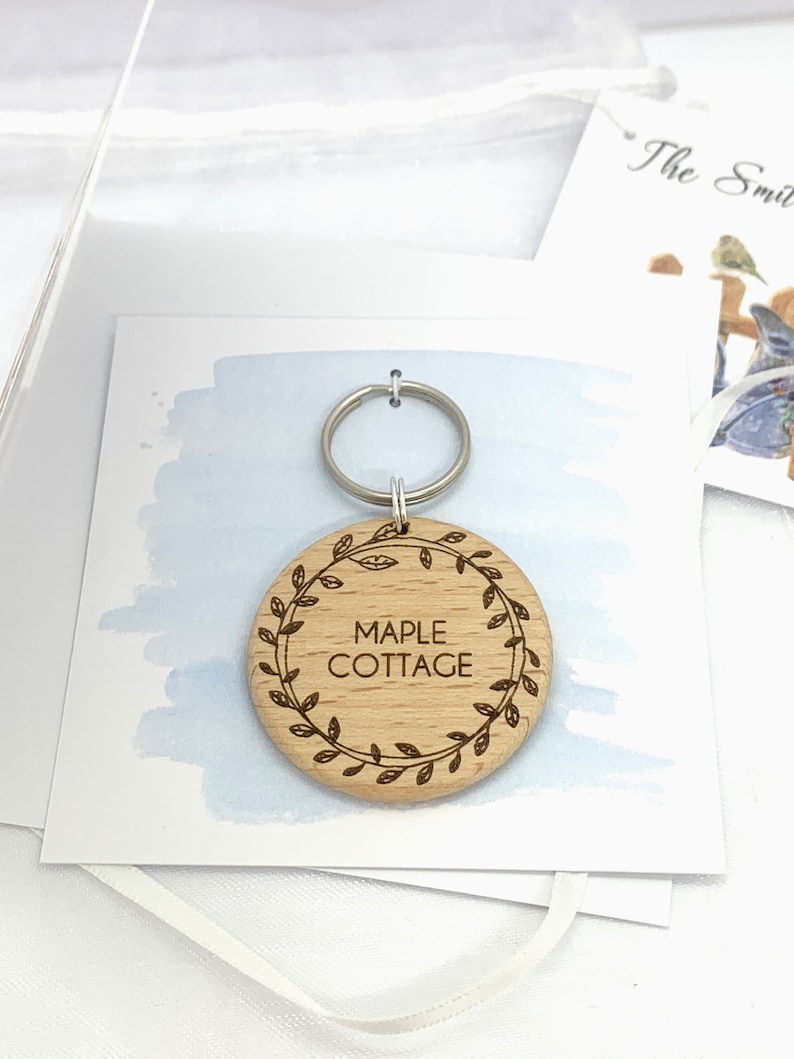New Home Keyring Gift, New House Keychain, Personalised Name Keyring ...