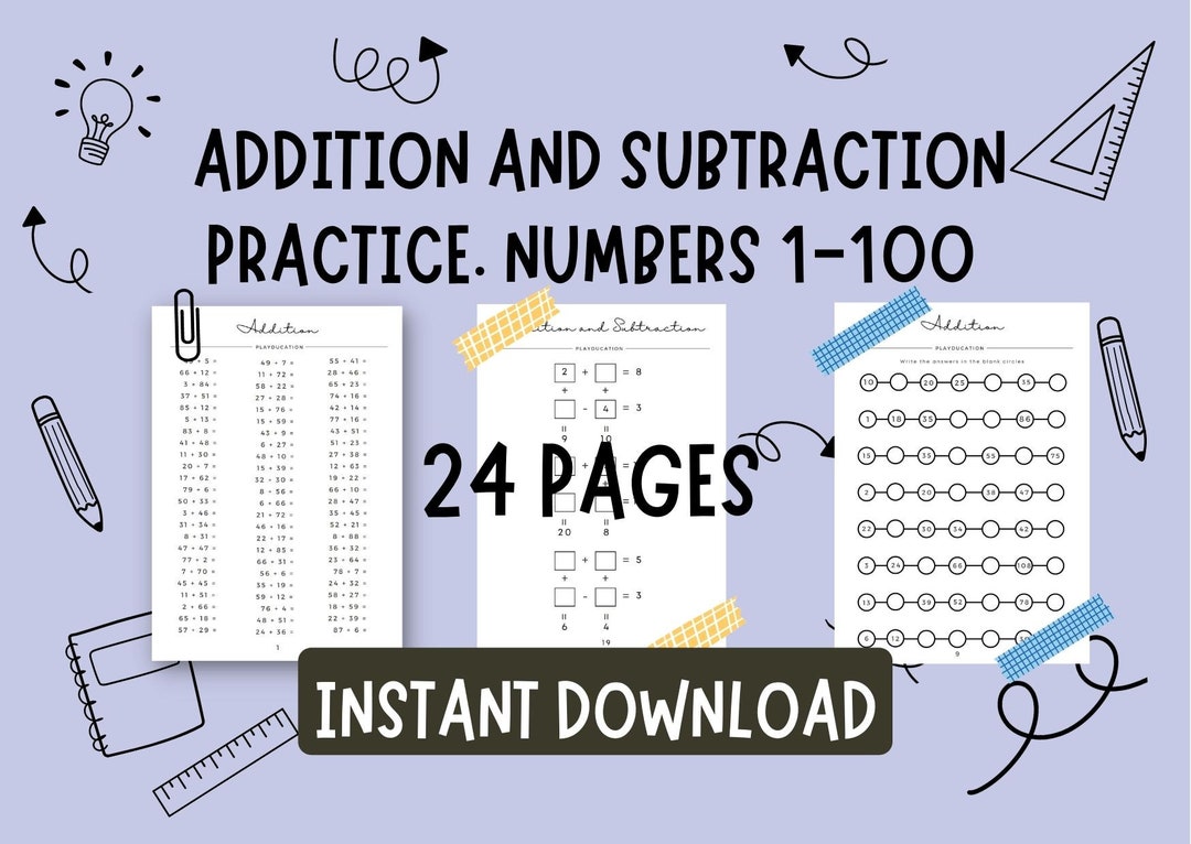 Subtraction and Addition, Homeschool Worksheets, Homeschool, Math ...