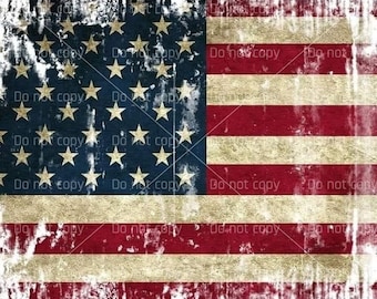 Distressed American Flag, Instant Download, Red,white and Blue, Frayed ...