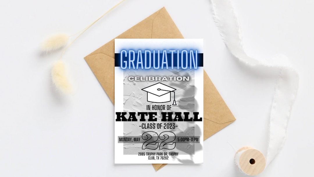 CANVA Graduation Invitation Template - Etsy