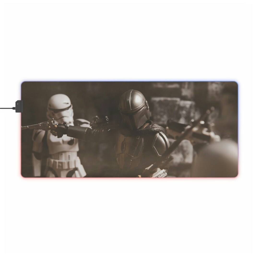 Star Wars LED Gaming Mouse Pad Storm Trooper Mandalorian - Etsy