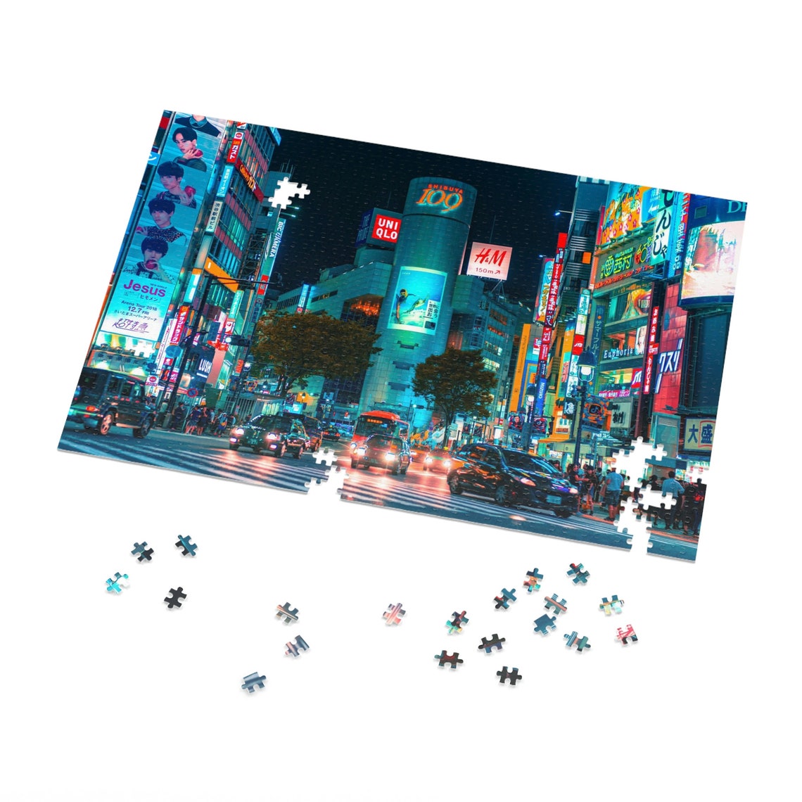 Tokyo at Night Jigsaw Puzzle 2 Sizes 500,1000-piece Shibuya at Night ...