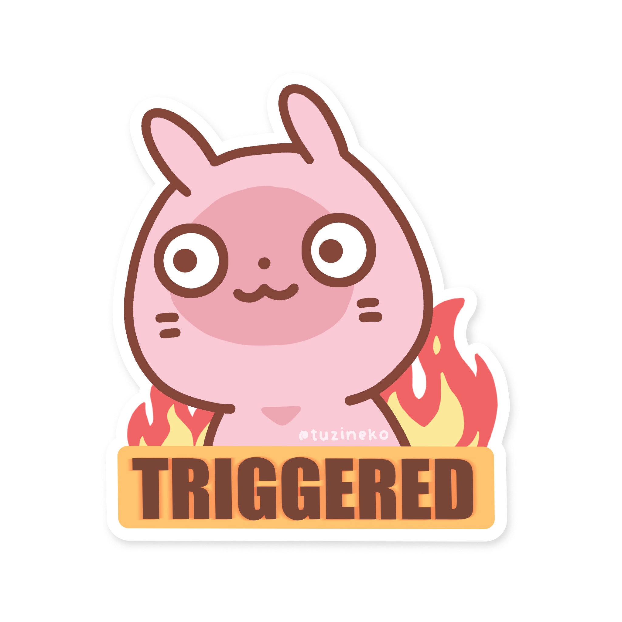 Triggered Tuzi Vinyl Sticker | Waterproof, Spot UV Gloss - Etsy
