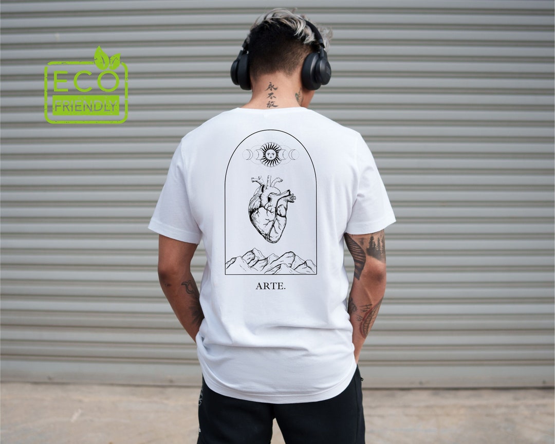 Aesthetic Anatomic Heart Art Shirt, 100% Organic Cotton Tee, Minimalist ...