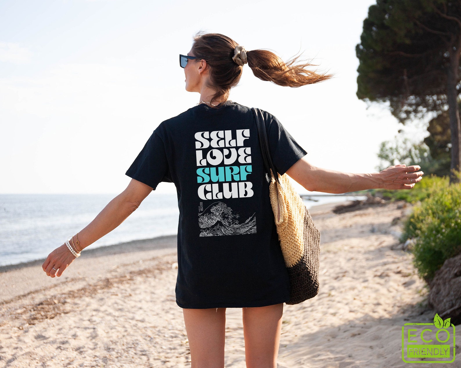 Self Love Surf Club T-shirt, Japanese Art Surfer Shirt, 100% Organic Cotton, Surfs up Tee, Vsco ...