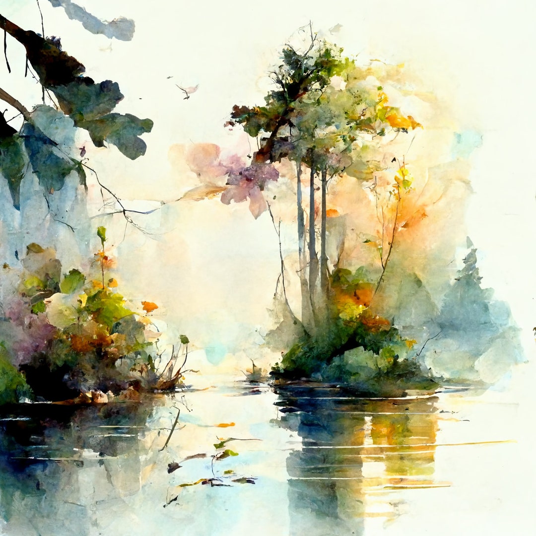 Landscape Painting Digital Art Abstract Art Print Foyer Art Landscape ...