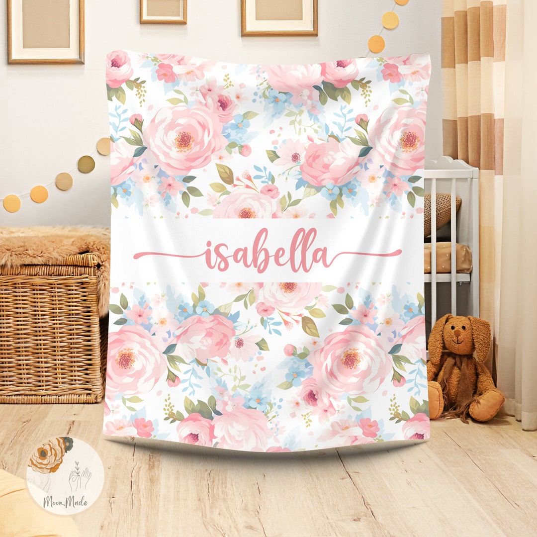 Personalized Name Blanket, Baby Girl Blanket, Baby Girl Name Blanket ...