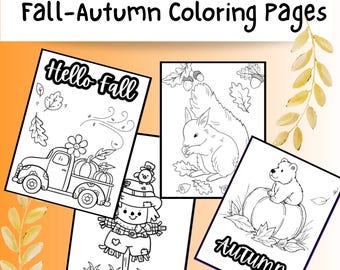Adorable Autumn Fun - Digital Coloring Pages for Kids | Pumpkin ...