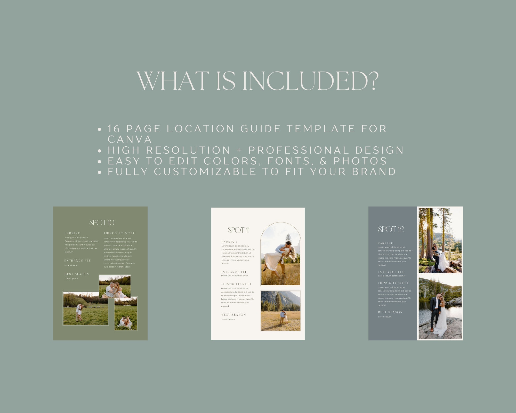 Location Guide Template for Photographers - Etsy