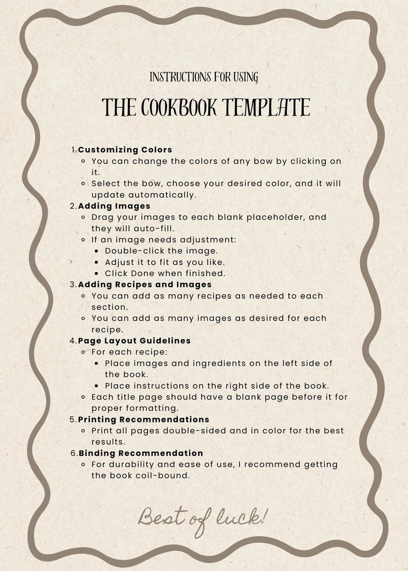 Canva Cookbook Template - Etsy