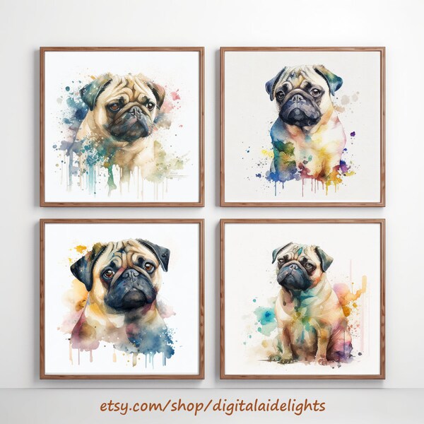 Pug Painting - Etsy