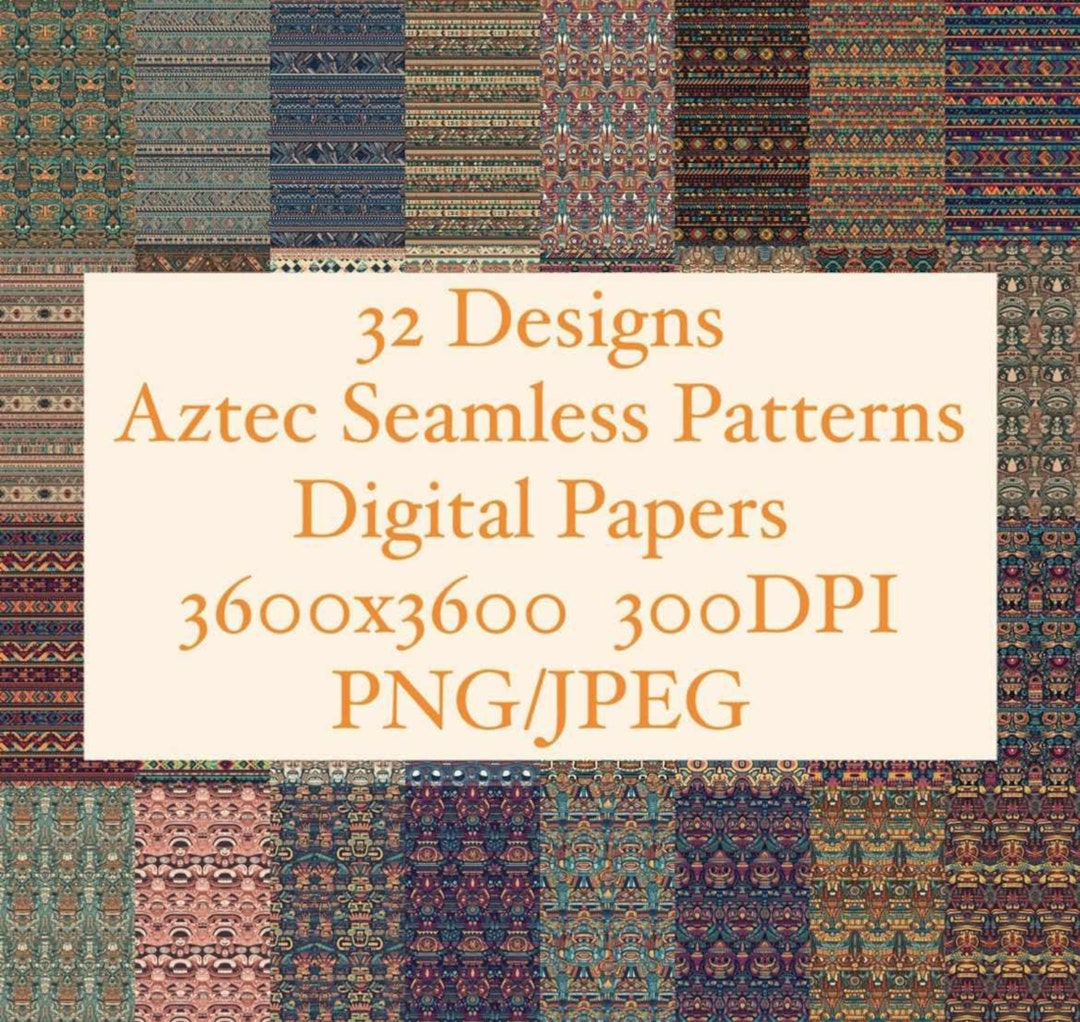 Aztec Digital Papers | Seamless Pattern Pack | Printable Scrapbooking ...