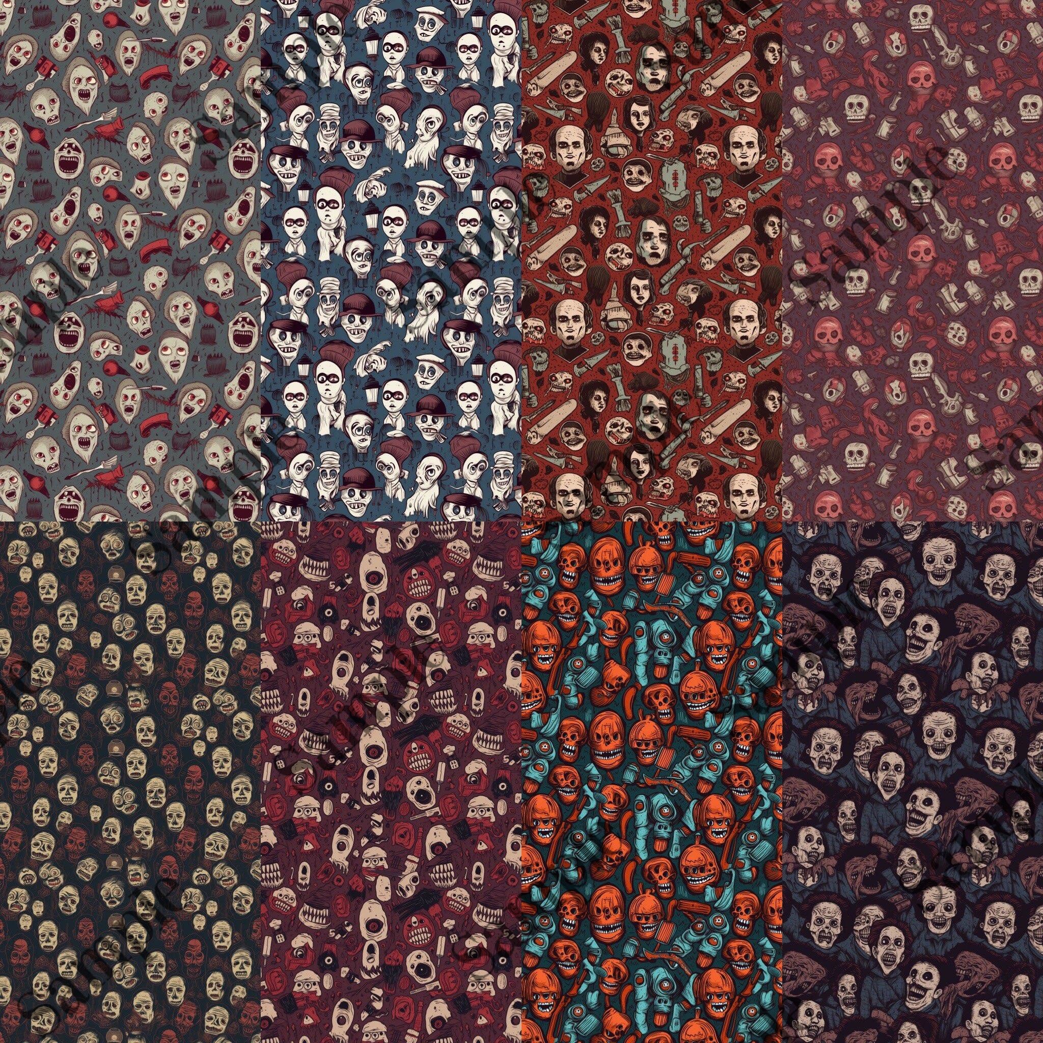 Horror Digital Papers | Seamless Pattern Pack | Printable Scrapbooking ...