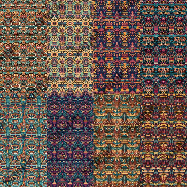 Aztec Digital Papers | Seamless Pattern Pack | Printable Scrapbooking ...