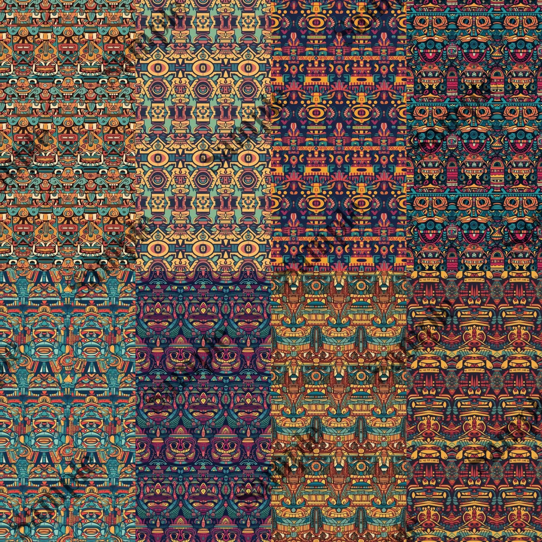 Aztec Digital Papers | Seamless Pattern Pack | Printable Scrapbooking ...