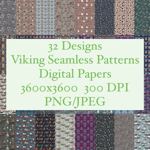 Viking Digital Papers | Seamless Pattern Pack | Printable Scrapbooking ...
