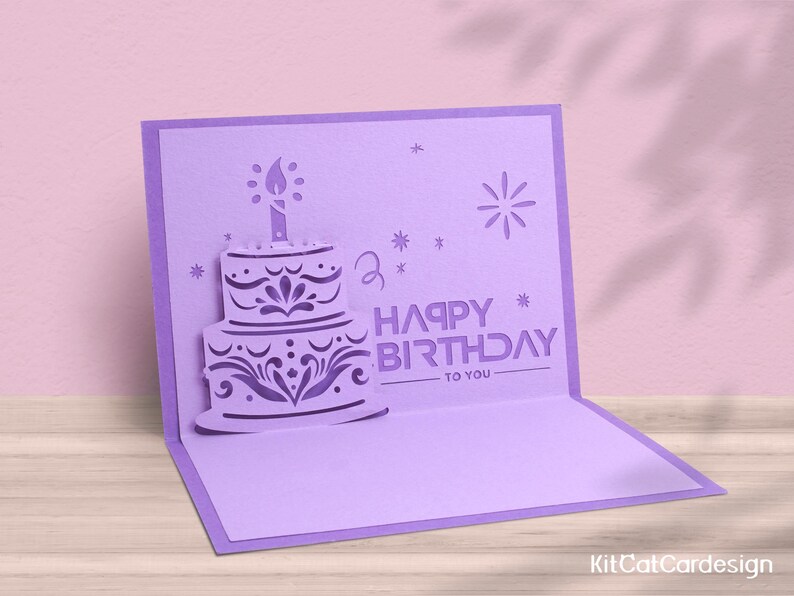 3D Pop-up Happy Birthday Cake Greeting Card With Printed Cover Custom ...