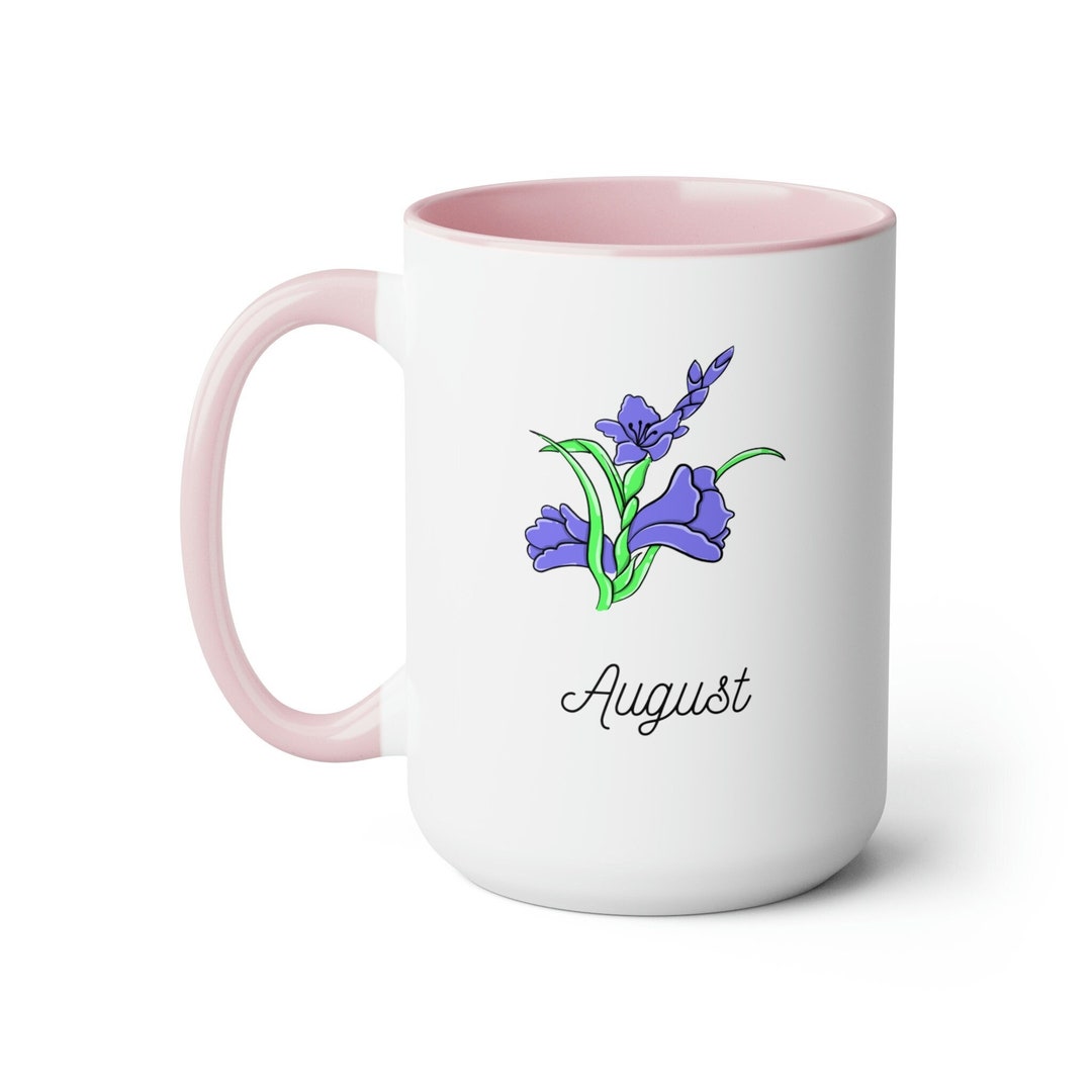 August Birthday Flower Two-tone Coffee Mug 15oz Mug Great Birthday Gift ...