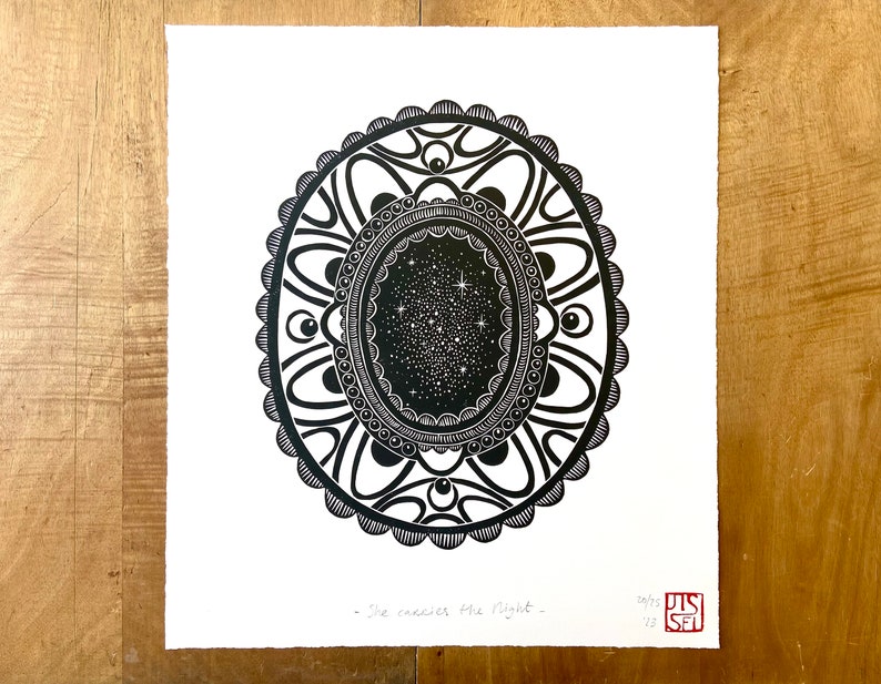 Abstract Lino Print Handmade in Limited Edition on Light - Etsy