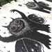 Monster Linocut Print - Handmade Black Gothic Illustration - Gift for ...