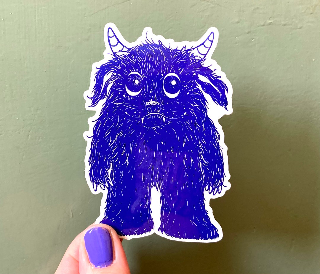 Blue Monster Sticker Fantasy Vinyl Sticker Gloss Goth Laptop Sticker ...