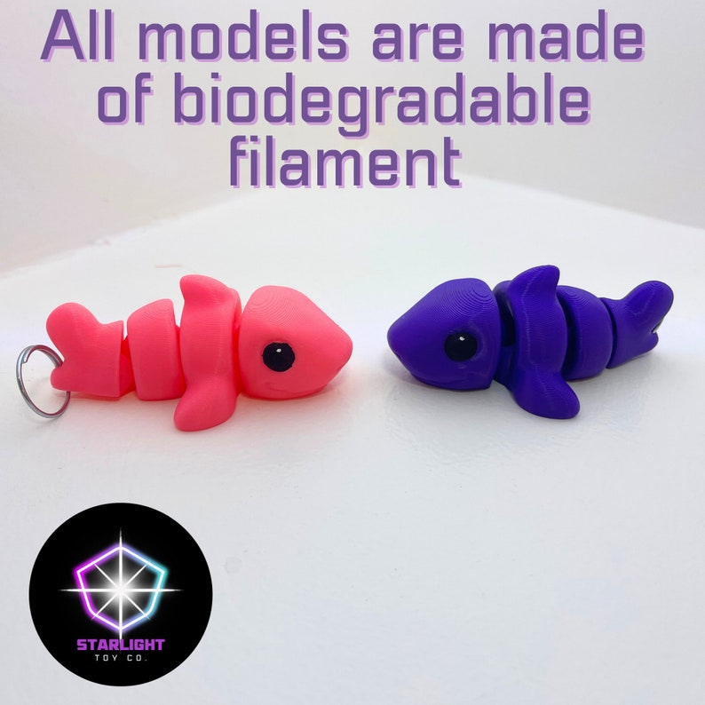 3D Printed Tiny Baby Shark Made to Order, Articulated Shark Desk Fidget Toy, Sensory Toys Adult ...